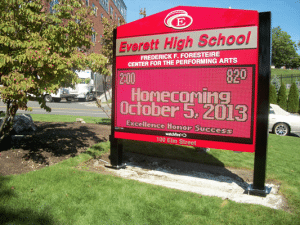 Everett High School, Everett MA - Metro Sign & Awning